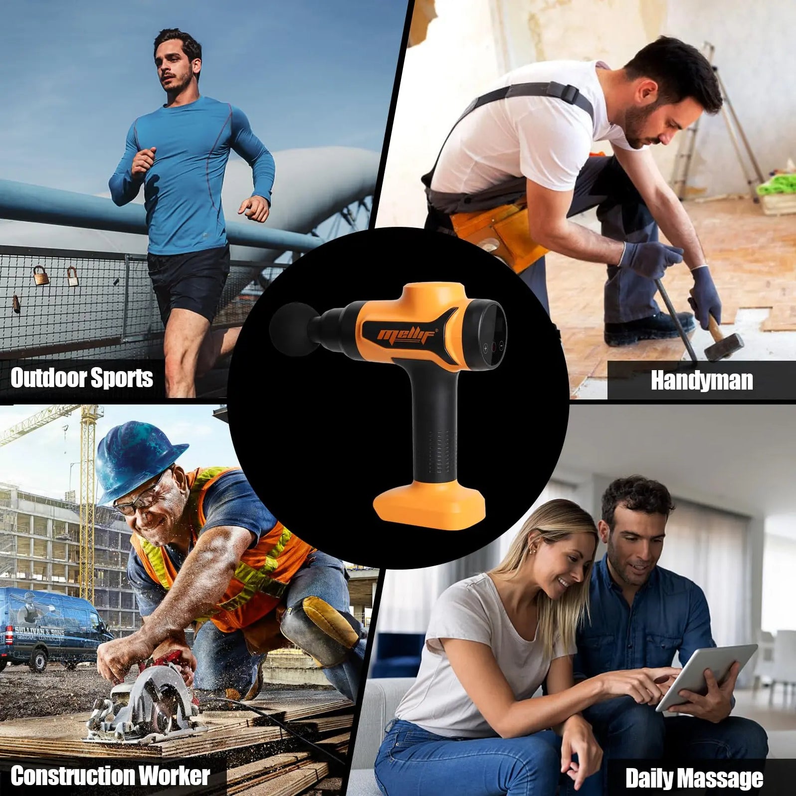 Mellif Massage Gun, Deep Tissue Massager Compatible with DEWALT 20V ...