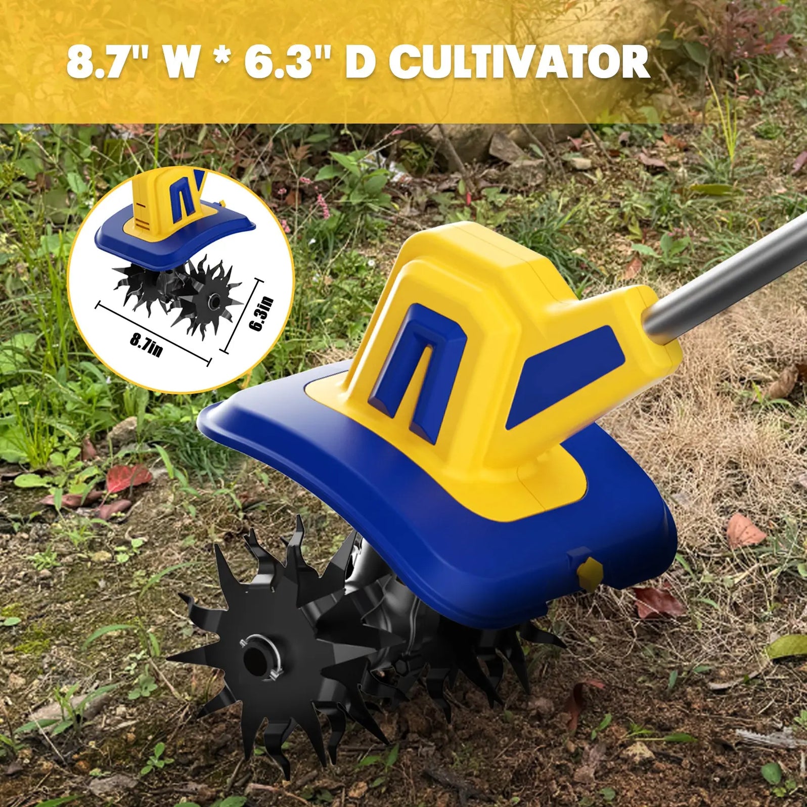 Mellif Cordless Tiller Cultivator Compatible with DeWalt 20V MAX ...