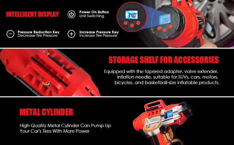 Car Tire Air Pump Portable DEWALT Tire Inflator Portable Air Compressor ...