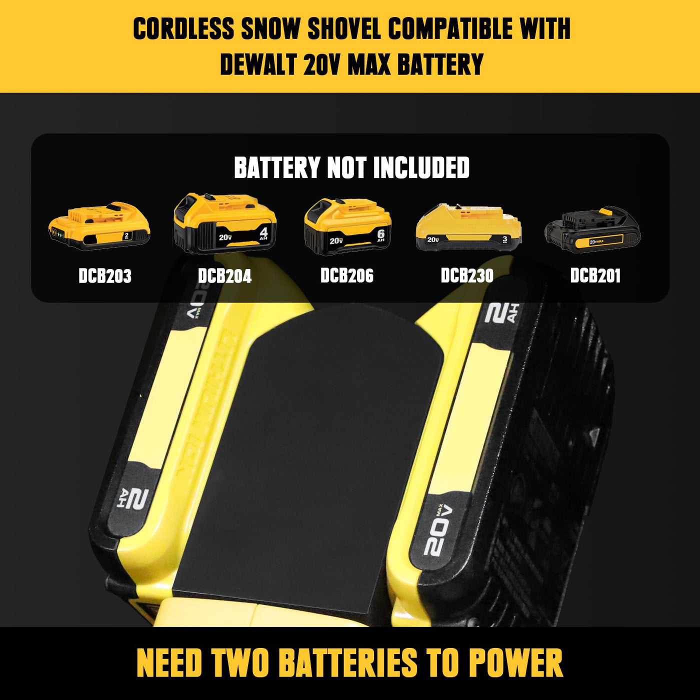 Mellif 13.2 Cordless Snow Shovel 20V *2 Battery(Tool Only) Compatible ...